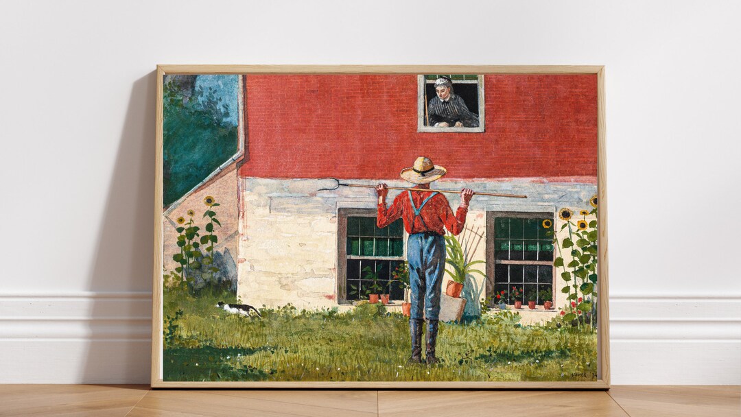 Winslow Homer in the Garden Print, Classic American Fine Art Poster ...