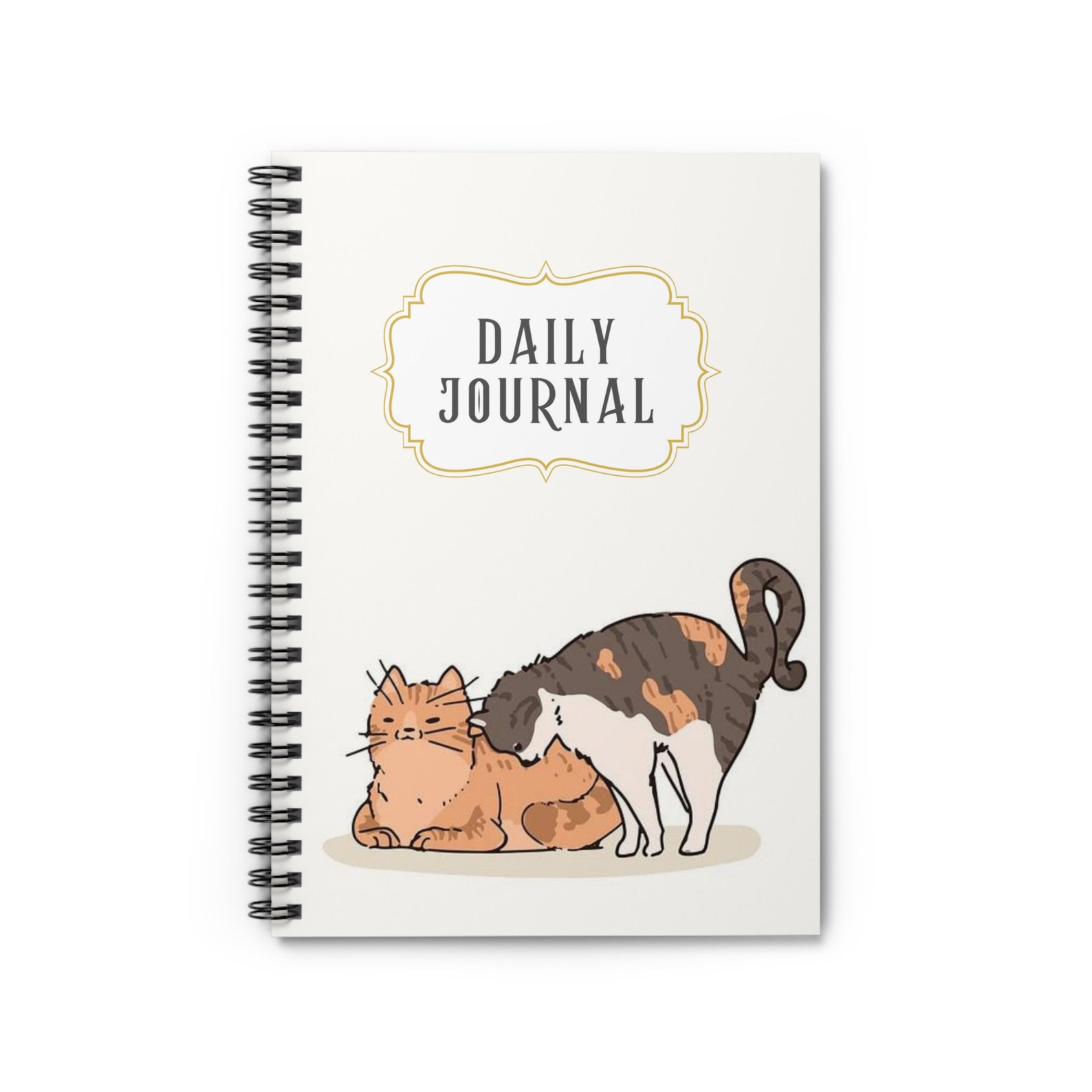 Cute Cats in Love Spiral Notebook, Beige Cat Lovers Journal, Perfect ...