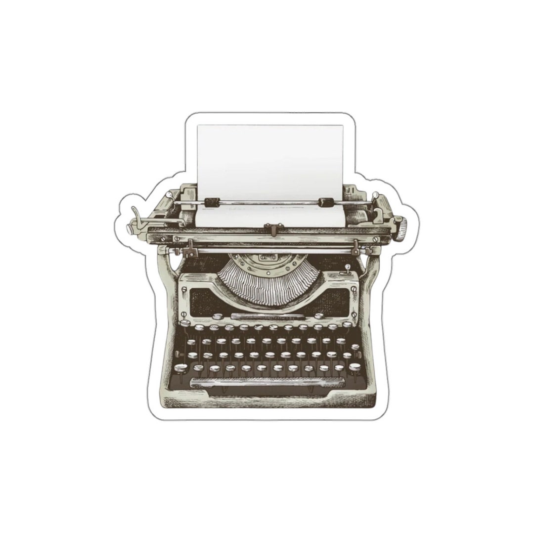 Typewriter Sticker, Retro Drawing Vinyl Decal, Classic Vintage ...