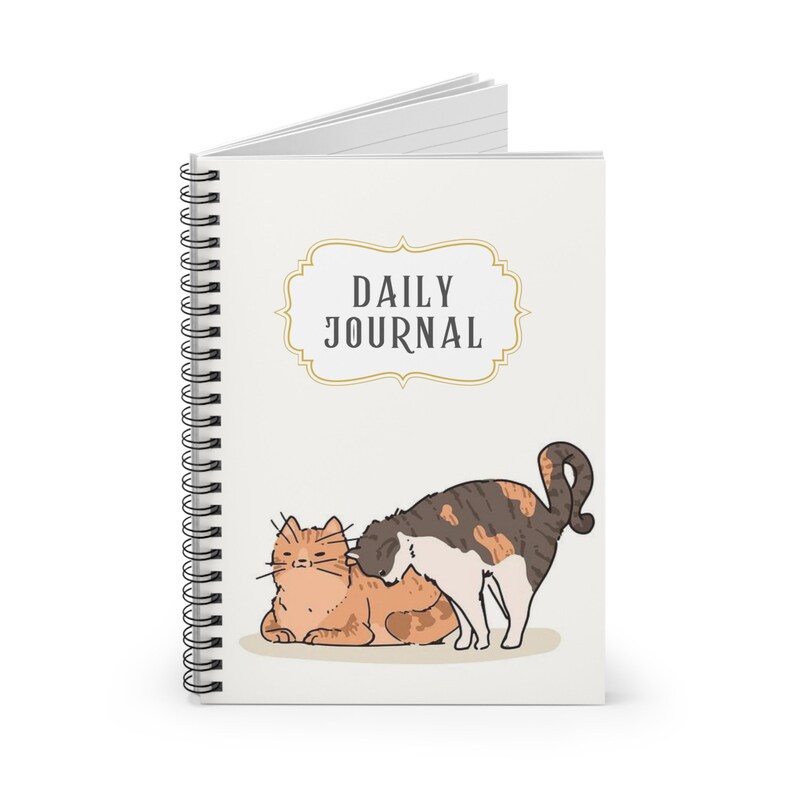 Cute Cats in Love Spiral Notebook, Beige Cat Lovers Journal, Perfect ...