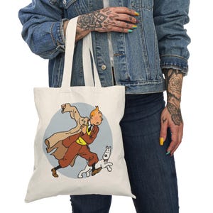 The Adventures of Tintin, Natural Canvas Bag, Eco-friendly Shoulder Bag ...