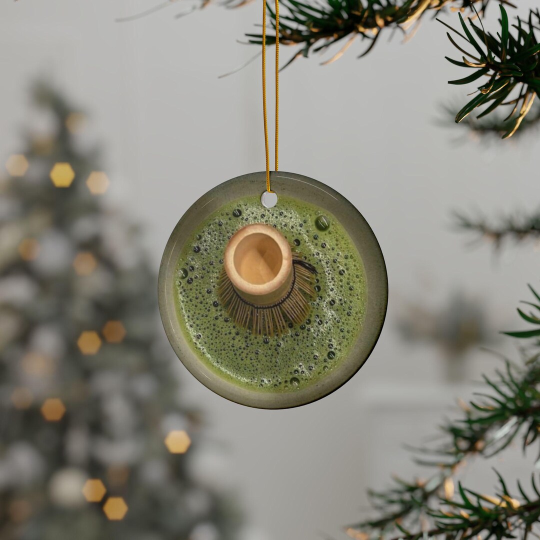 Matcha Ornament, Double Sided Holiday Decor for Matcha Green Tea Lovers ...