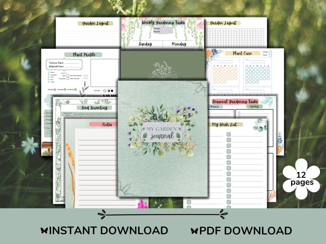 Garden Journal Printable, Plant Journal, Garden Planner, Plant ...