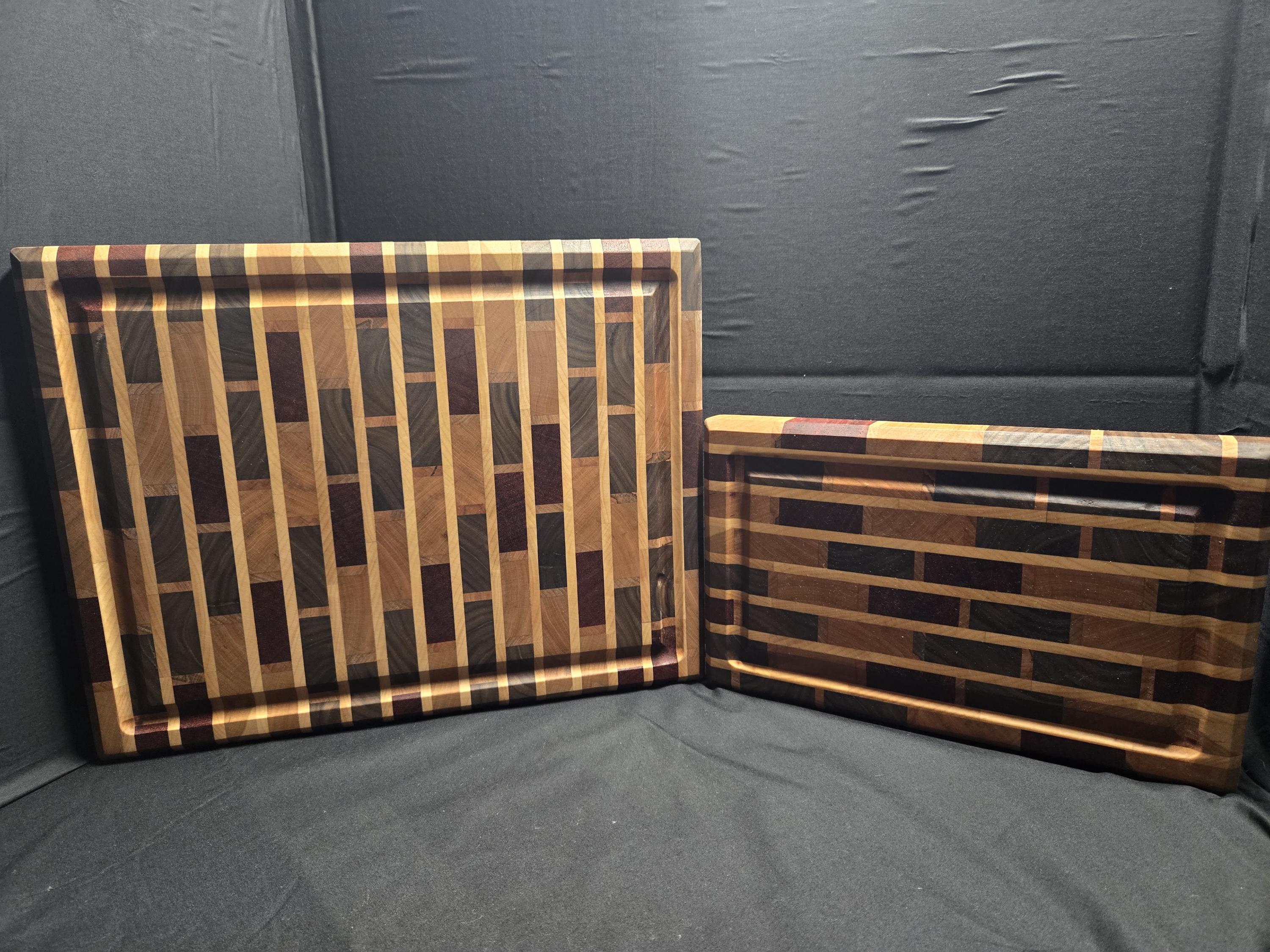 Handcrafted End Grain Cutting Board Set – Brick Pattern, Walnut Cherry ...