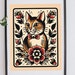 Calico Cat Traditional Tattoo Print - Etsy
