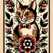 Calico Cat Traditional Tattoo Print - Etsy