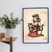 Cat Lady Traditional Tattoo Art Print - Etsy