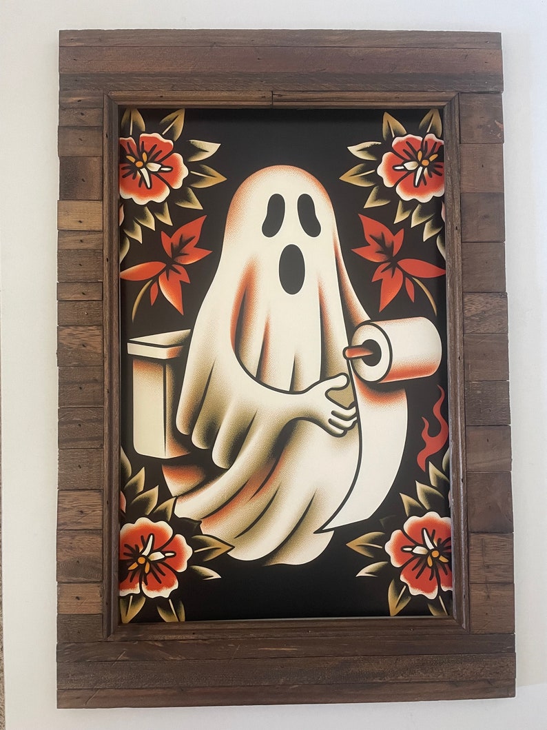Ghost Traditional Tattoo Print - Etsy