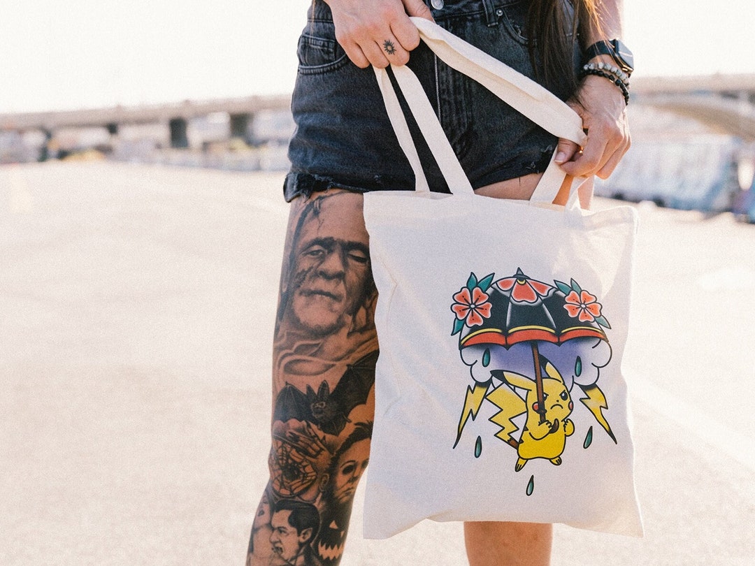 Pikachu Tote Bag Pikachu Book Bag Pikachu Canvas Bag Pikachu Flash ...