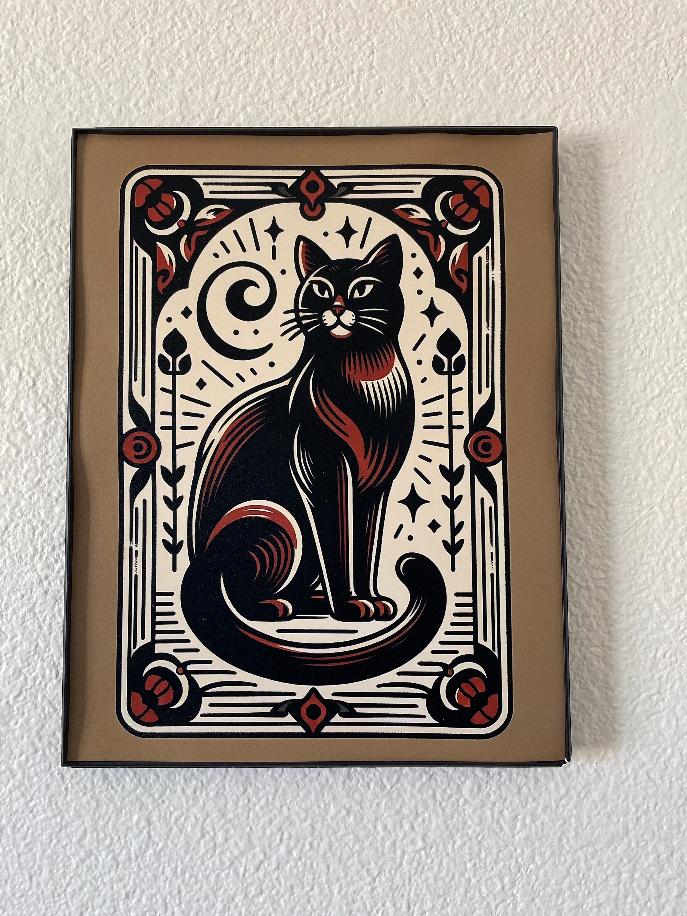 Black Cat Tattoo Art Print - Etsy