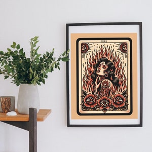 Fire Goddess Tattoo Art Print - Etsy
