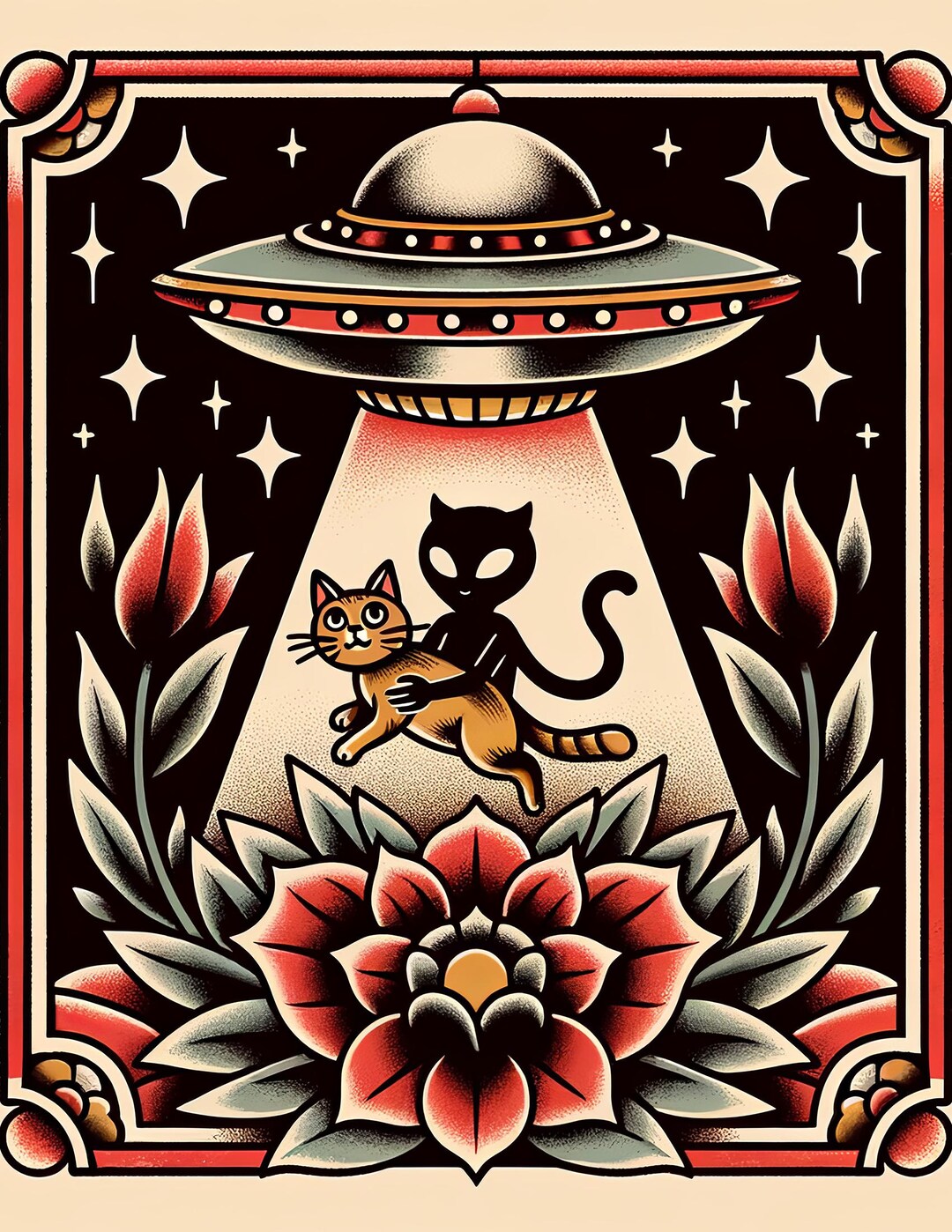 Cat Alien Abduction Art Digital Download - Etsy