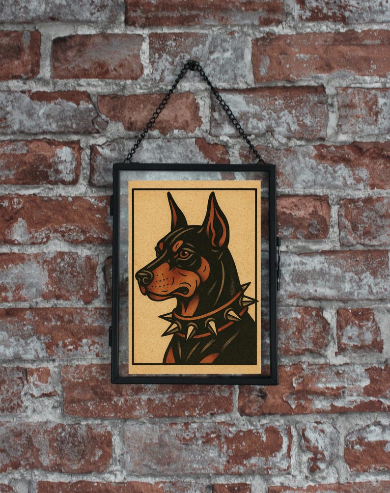 The Doberman Traditional Tattoo Art Digital Download - Etsy