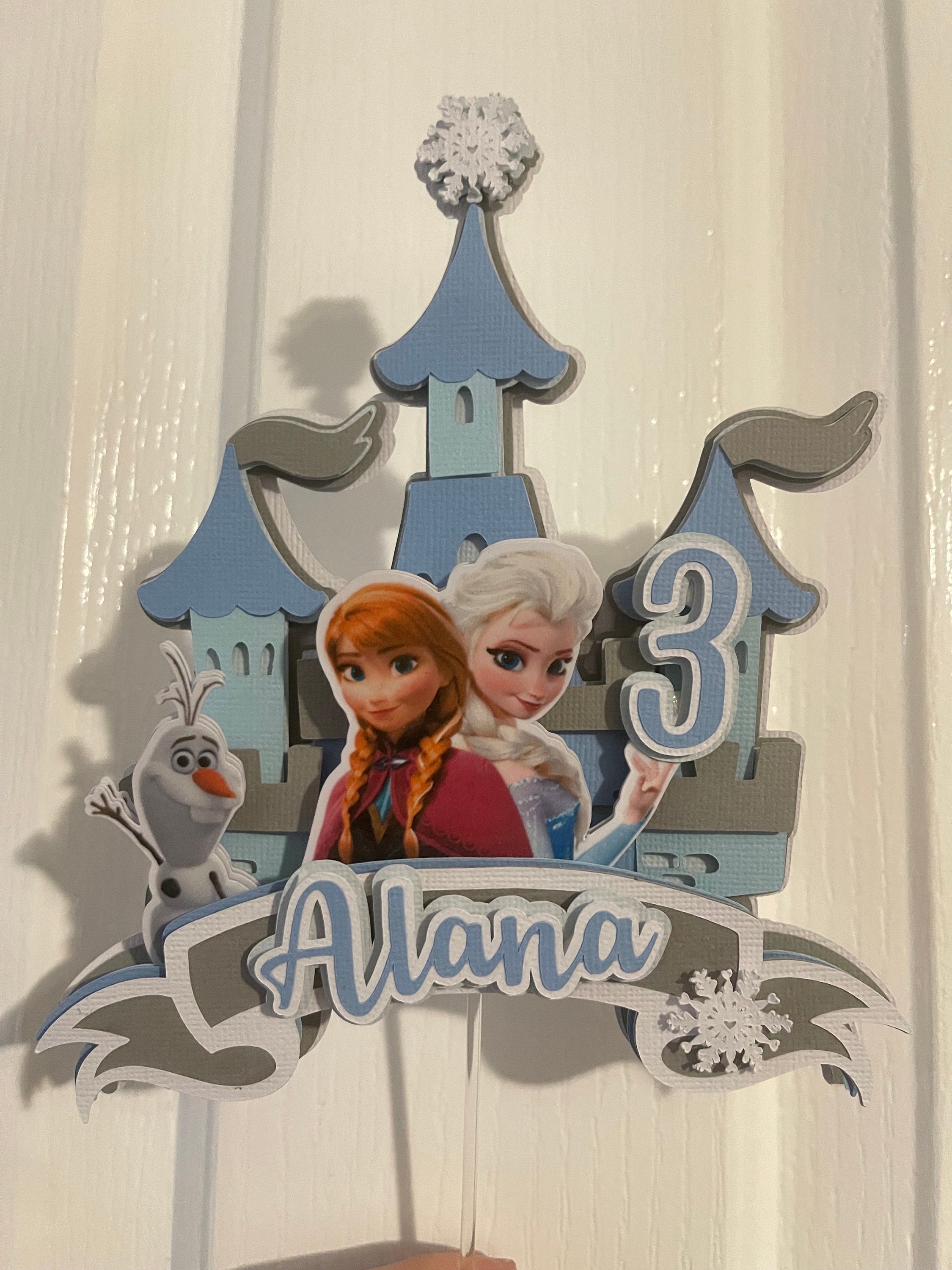Frozen Themed Birthday Cardstock Cake Topper - Etsy
