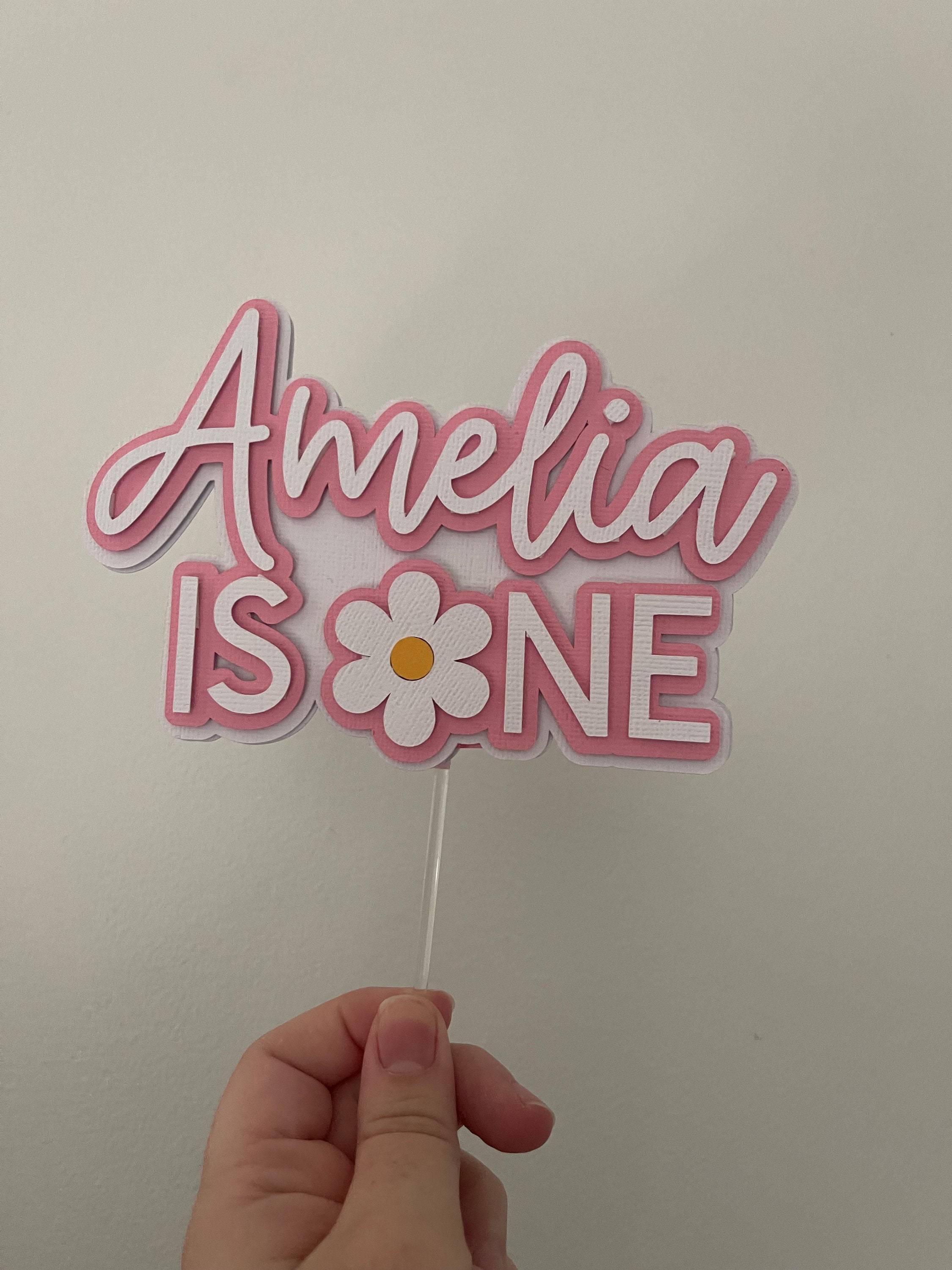 Daisy Themed Birthday Cardstock Cake Topper With Name - Etsy
