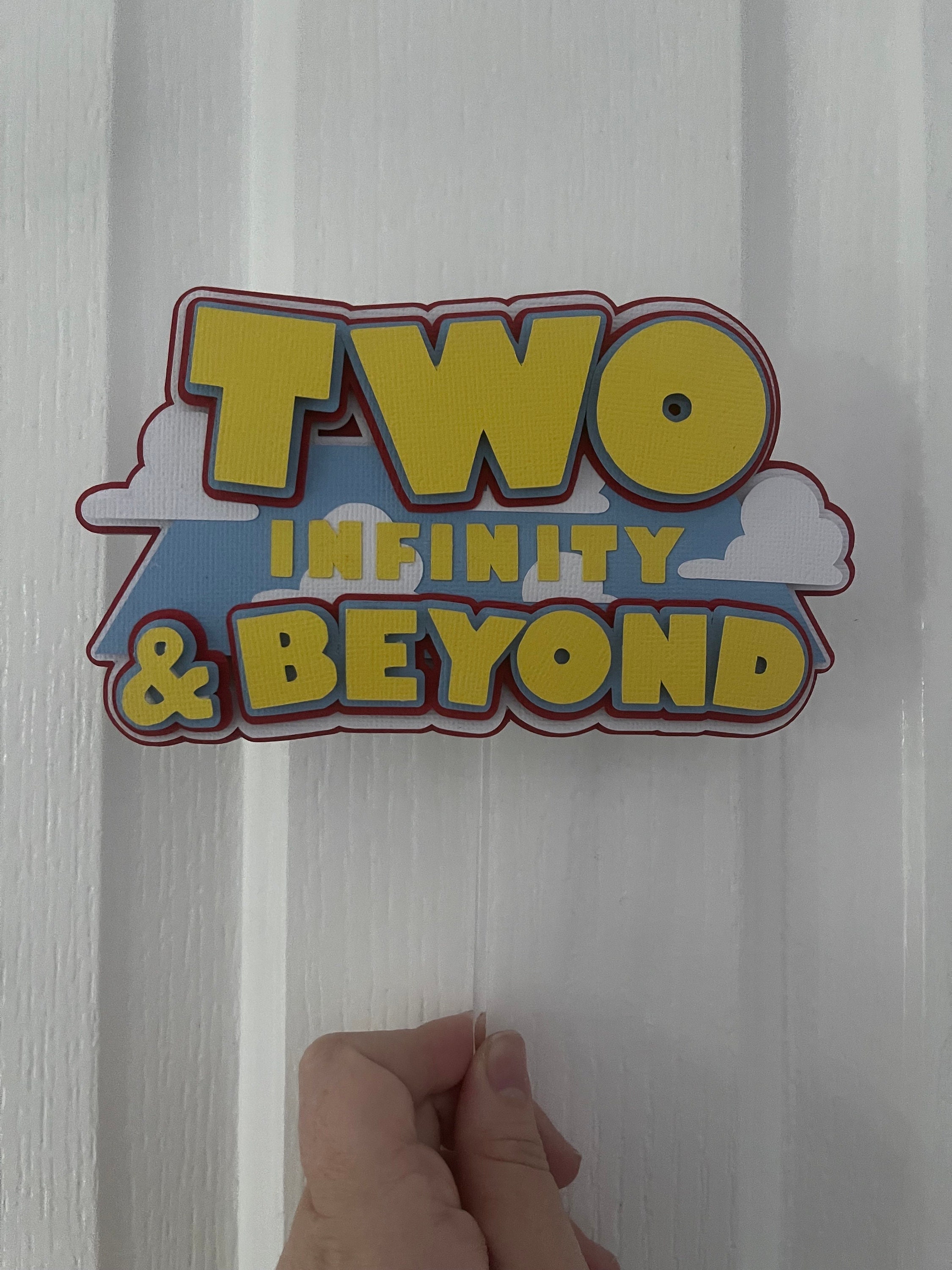 Two Infinity & Beyond Themed Birthday Cardstock Cake Topper - Etsy