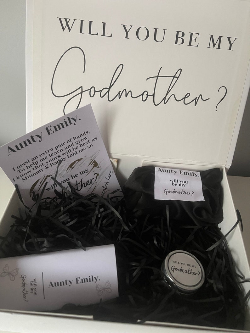 Godmother Proposal Box Personalised Gift Black Will You Be My Godmother ...