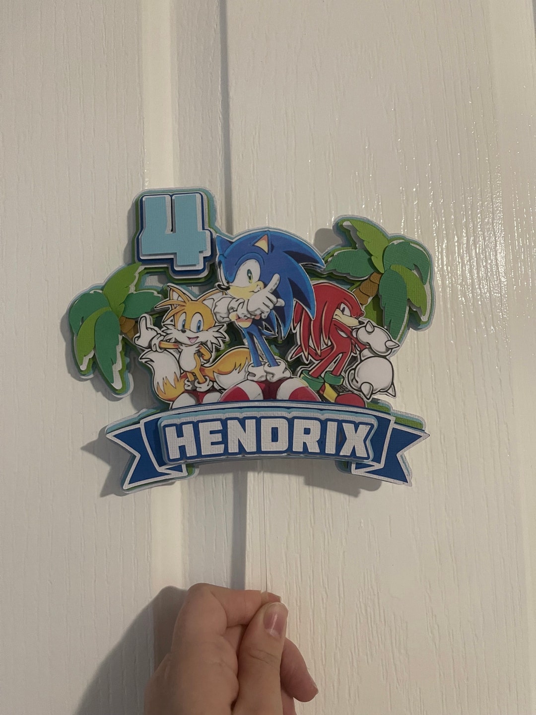 Sonic Themed Birthday Cardstock Cake Topper - Etsy