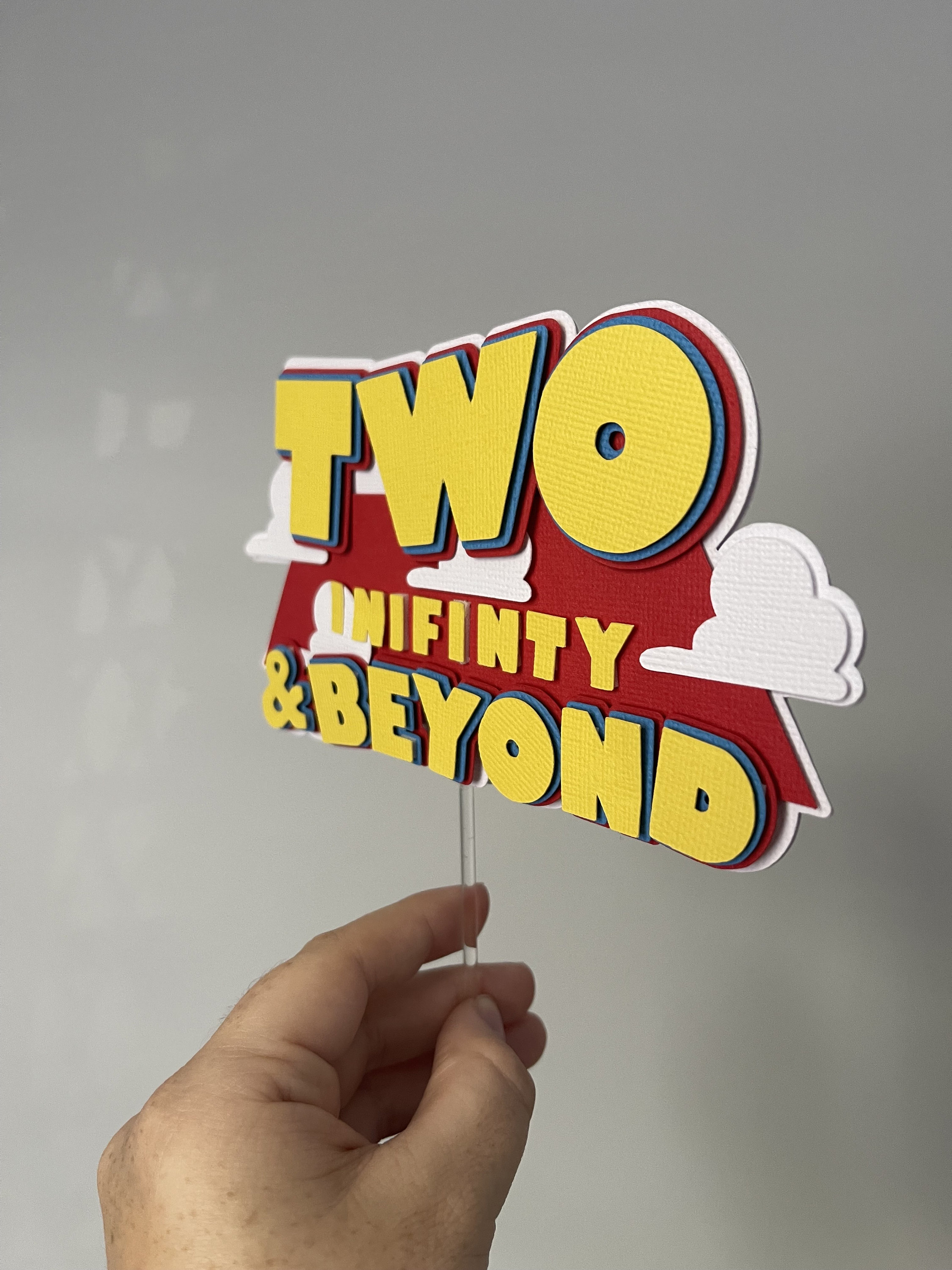 Two Infinity & Beyond Themed Birthday Cardstock Cake Topper - Etsy
