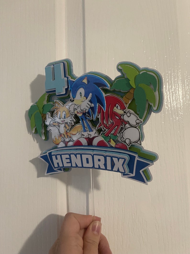 Sonic Themed Birthday Cardstock Cake Topper - Etsy Australia