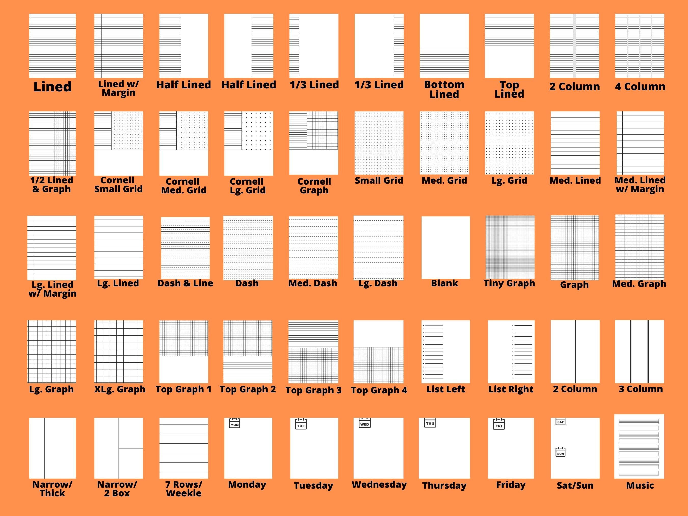 Notepaper Templates, Notetaking, Digital Notebook Portrait Vertical ...
