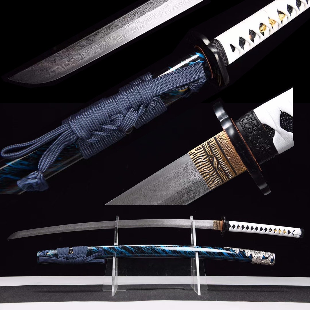 Handmade Japanese Samurai Sword Anime Sword Solid Wood Long Knife ...