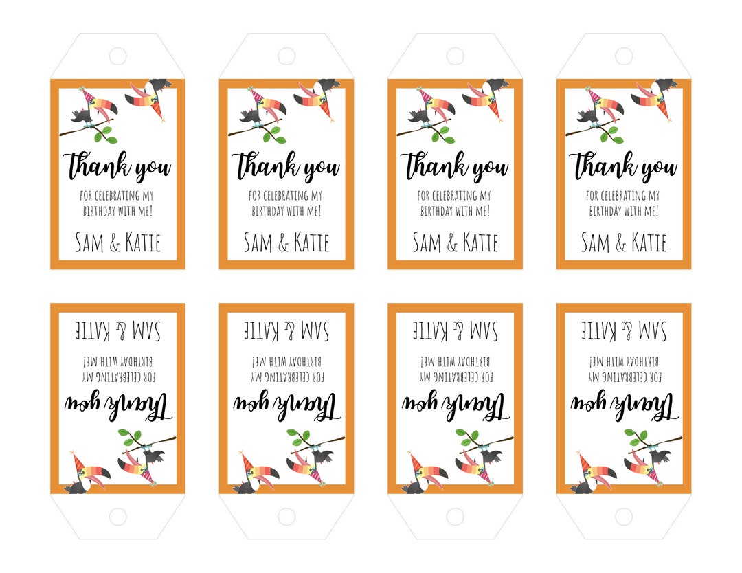 Birthday Thank You Tag | Siblings | Twins | Twocan | Toucan | Digital ...