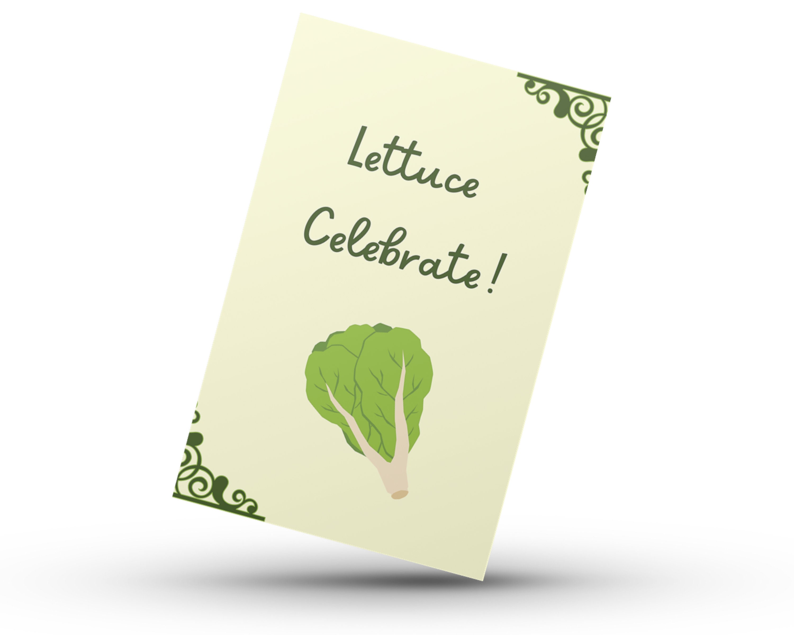 Printable Digital Download Food Pun Card Lettuce Celebrate - Etsy