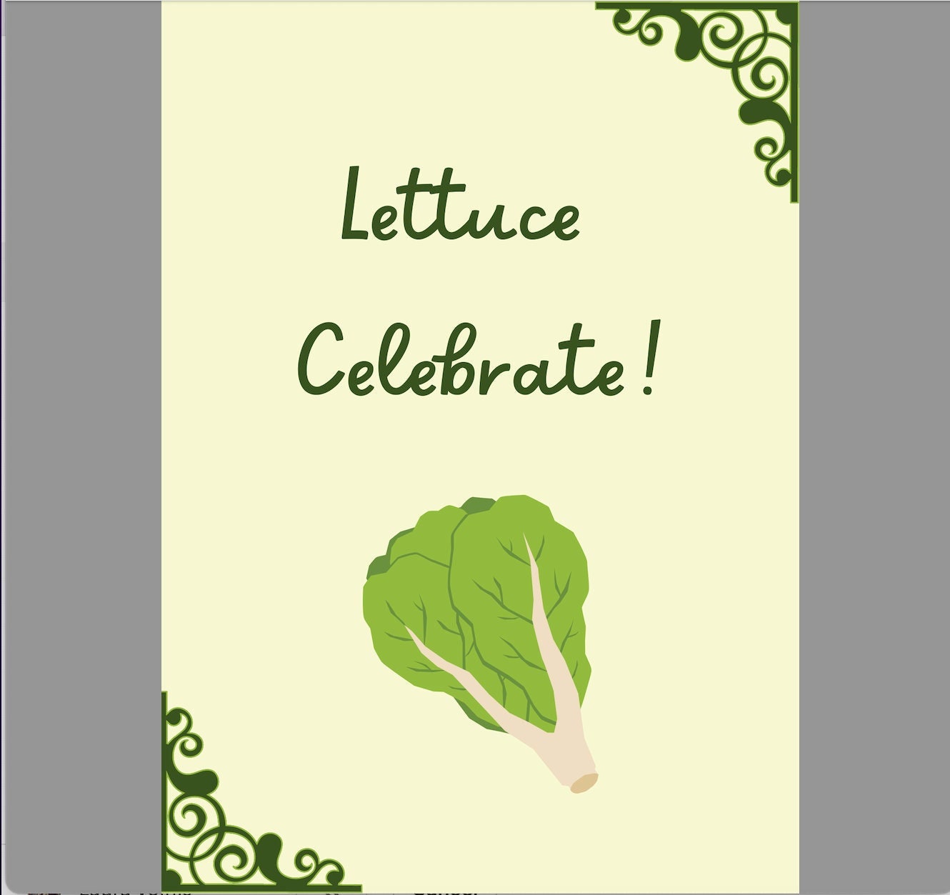 Printable Digital Download Food Pun Card Lettuce Celebrate - Etsy