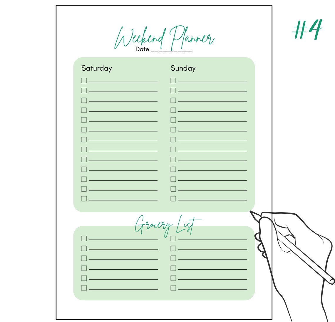 Weekend Planner Printable Grocery List Weekend Task - Etsy