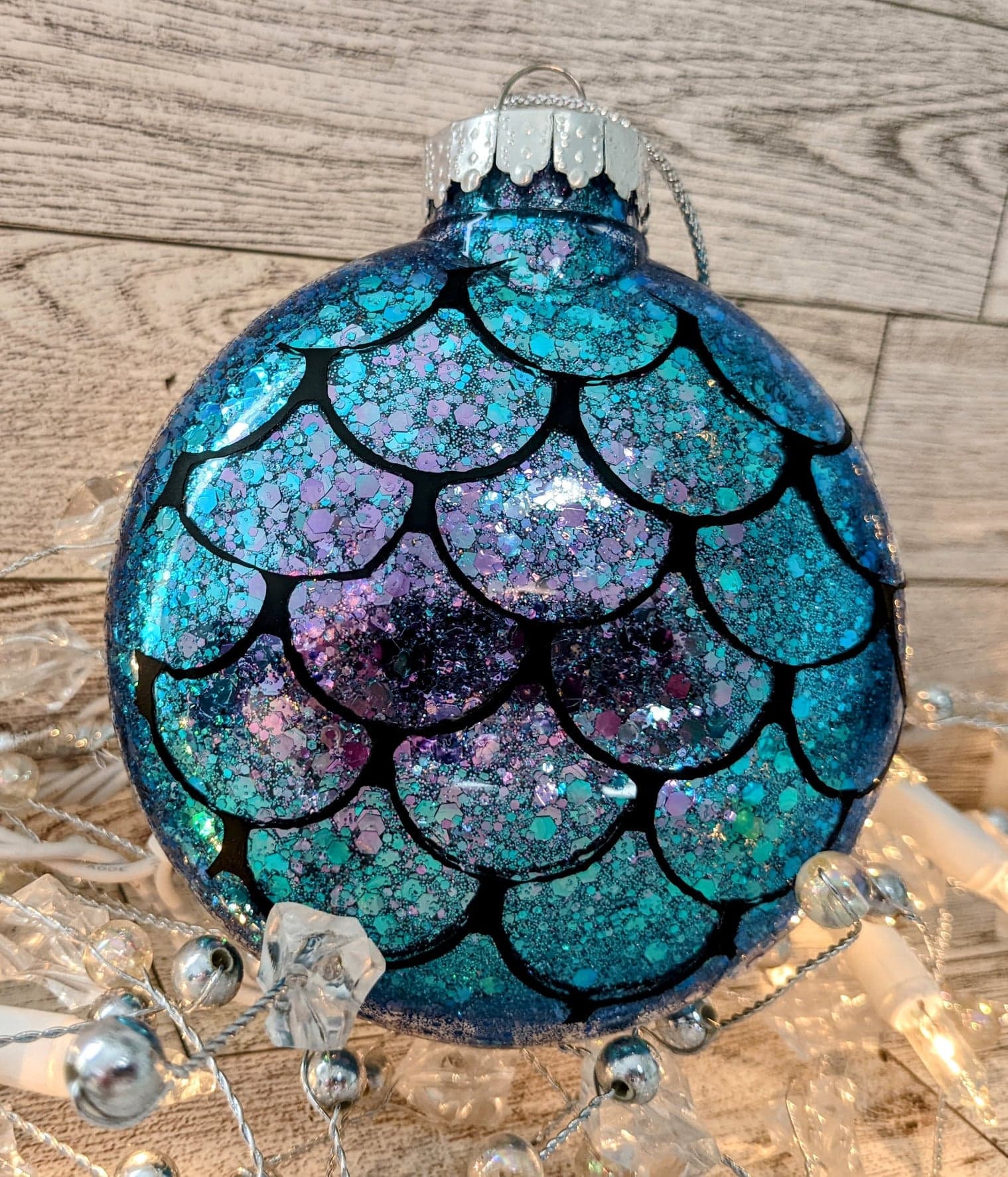 Mermaid Tales Ornament, Glitter, Teal, Purple, Color Shift. Ocean ...
