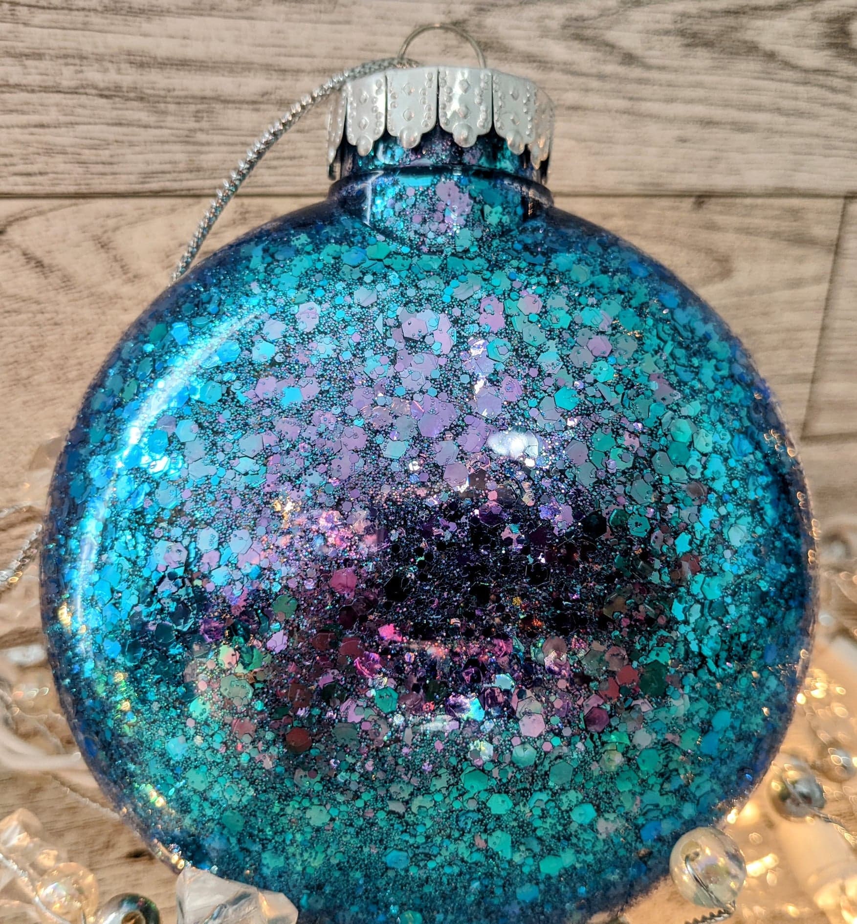 Mermaid Tales Ornament, Glitter, Teal, Purple, Color Shift. Ocean ...
