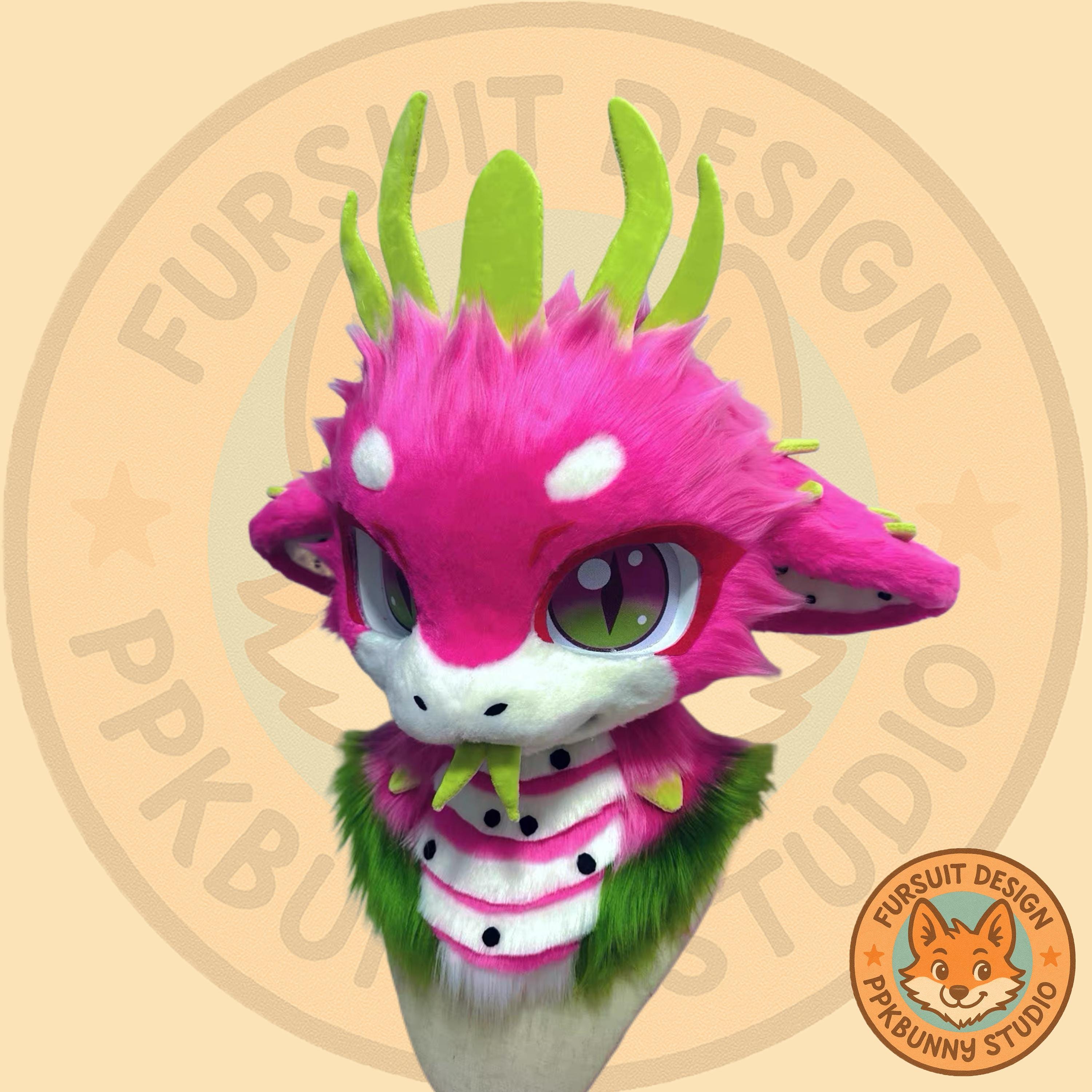 Fursuit Head, Tail and Claw, Fursuit Premade, "dragon Fruit Snake ...