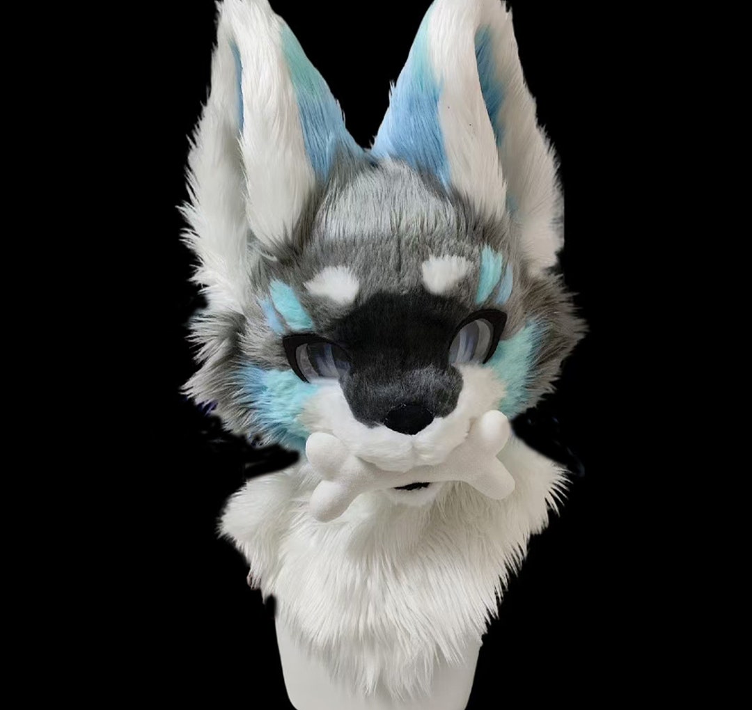 Fursuit Head- Head, Furry Cosplay, Movable Jaw Fursuit Premade, Wolf ...