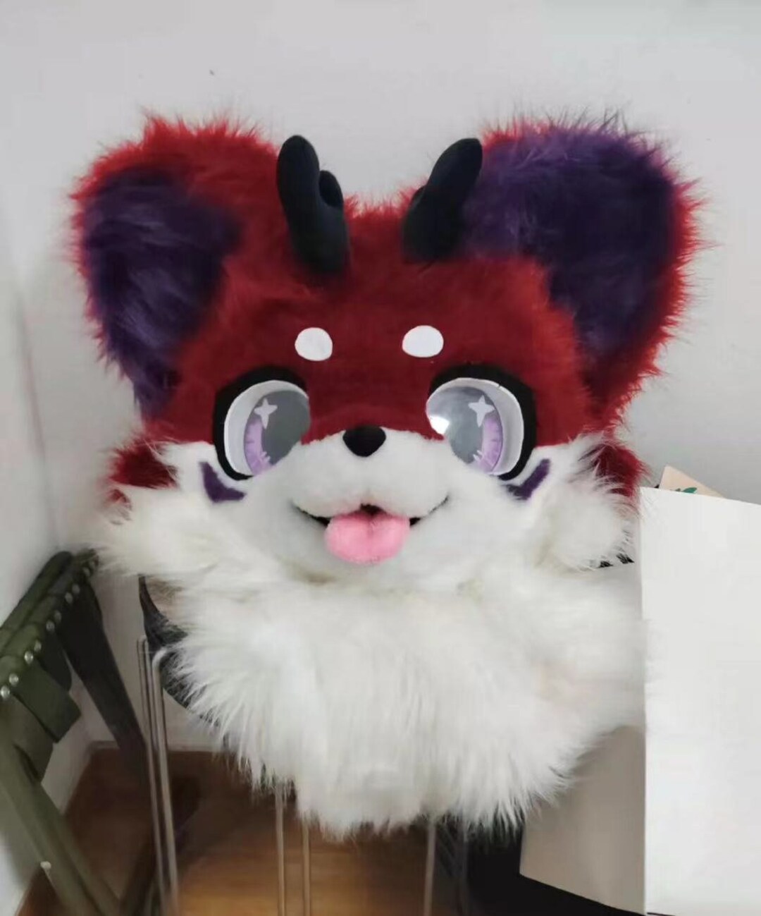 Fursuit Head Head and Claw, Furry Cosplay,fantasy Creatures,red ...