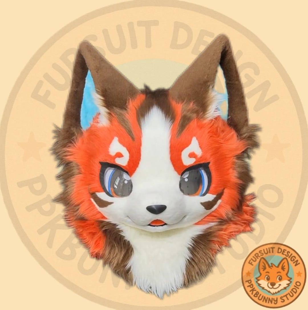 Fursuit Head, "orange Forest Cat" Fantasy Creatures, Furry Cosplay ...