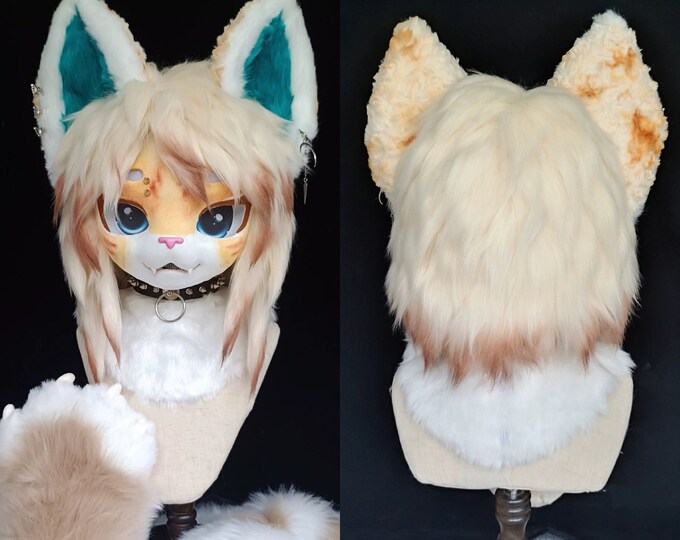 Bunny Kigurumi Head Head Only, Furry Cosplay, Fursuit Head, gradient ...
