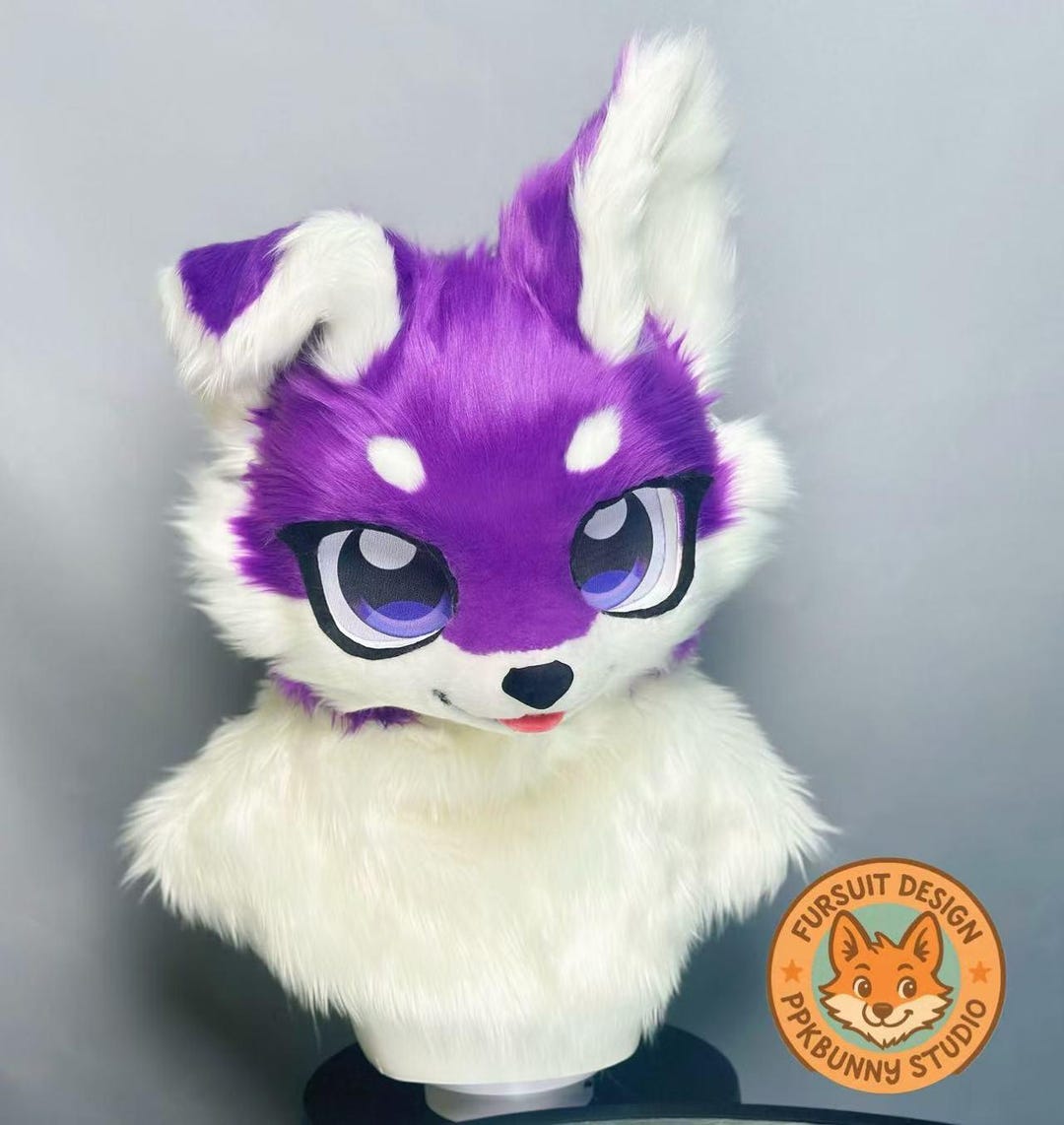 Purple Fox Fursuit Head- Head Only, Furry Cosplay, Fantasy Creatures ...