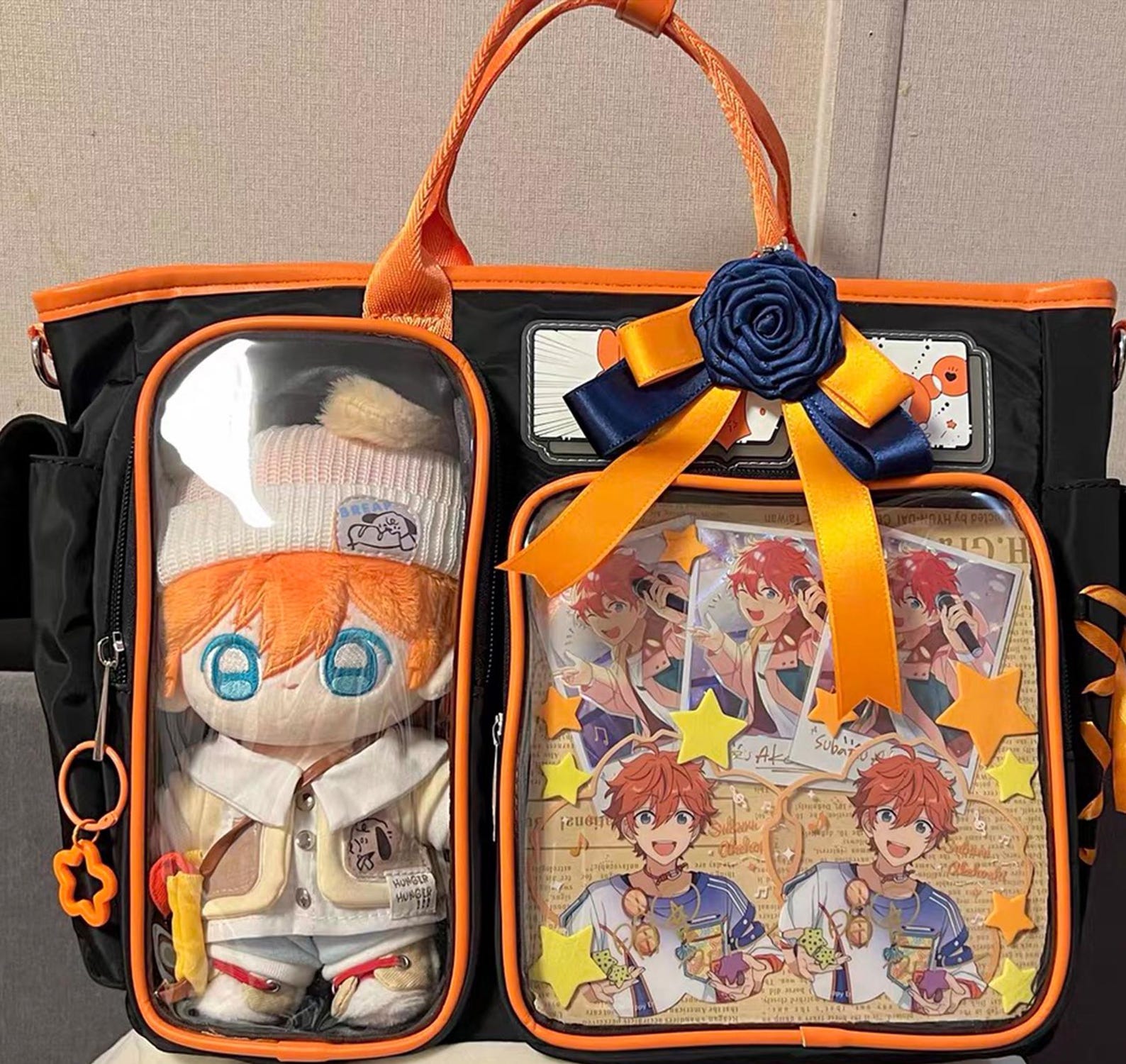 Ita Bag, Cotton Doll Badge Dual-purpose Bag, Plaid Pin Display Bag ...