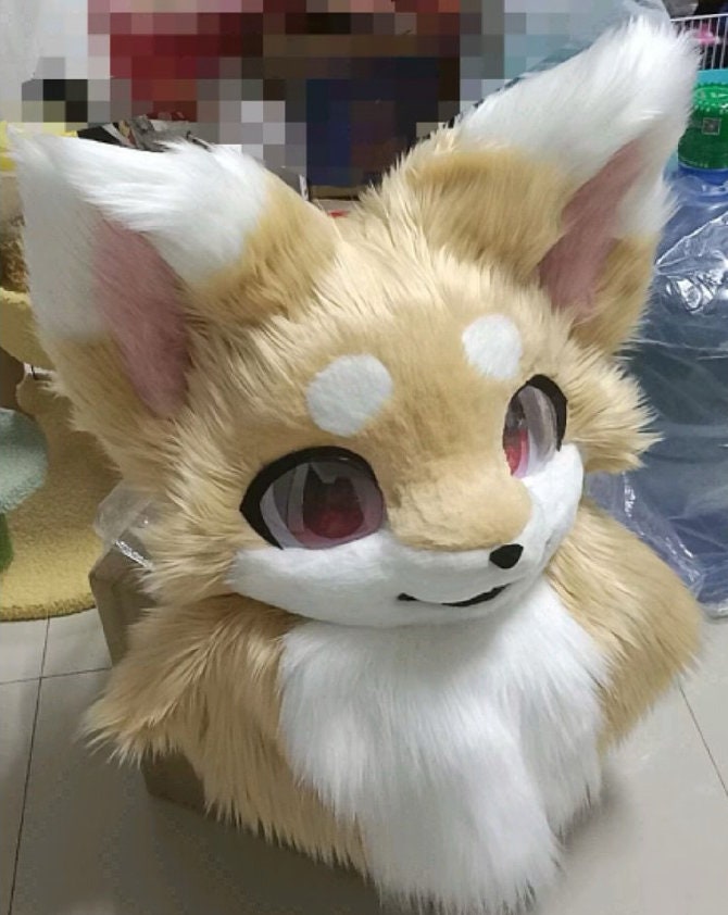 Fursuit Head Head Only, Furry Cosplay,fantasy Creatures,corgi Kitten ...