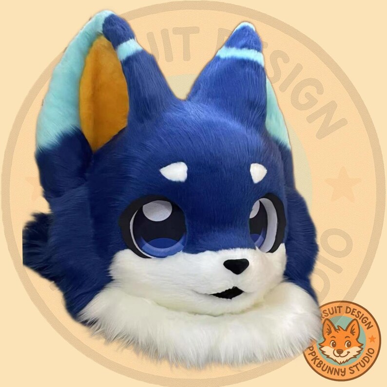 Fursuit Head- Head Only,furry Cosplay, Fantasy Creatures,blue Fox ...