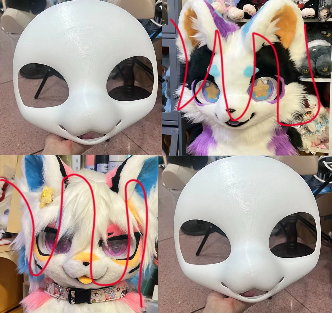 Furry Fursuit Head Base, Smiling Puppy, Dog Universal Skull, 3D Printed ...