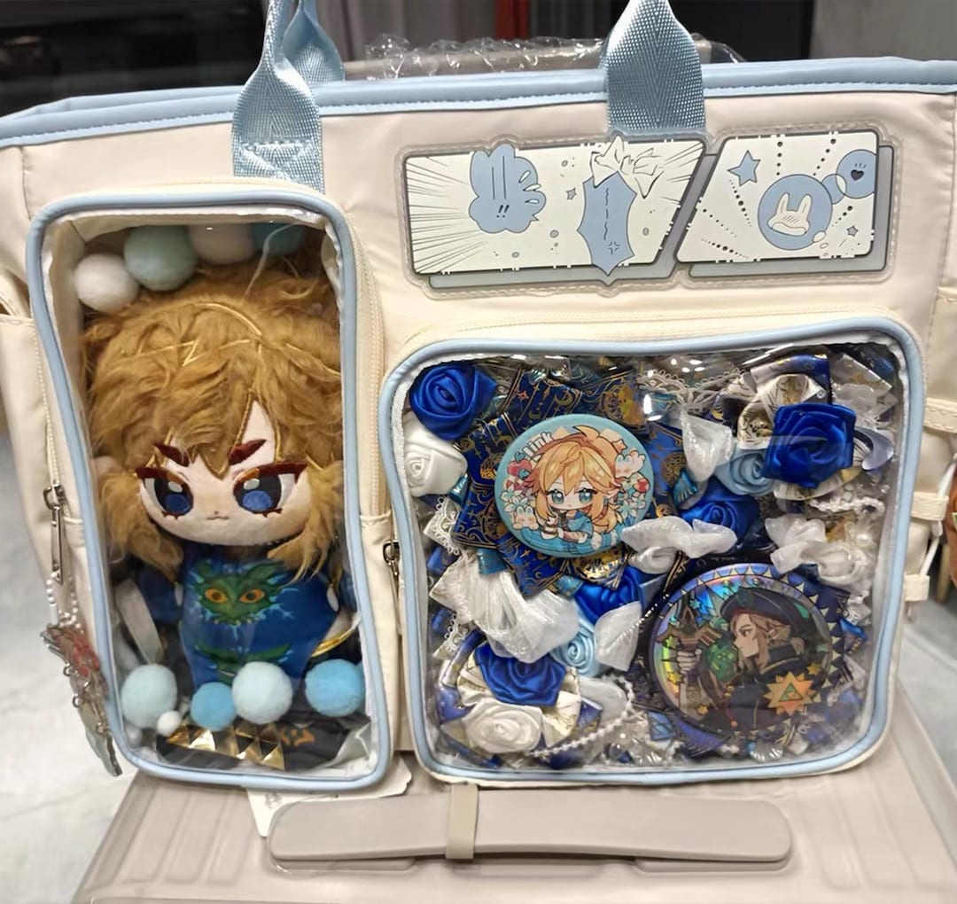 Ita Bag, Cotton Doll Badge Dual-purpose Bag, Plaid Pin Display Bag ...
