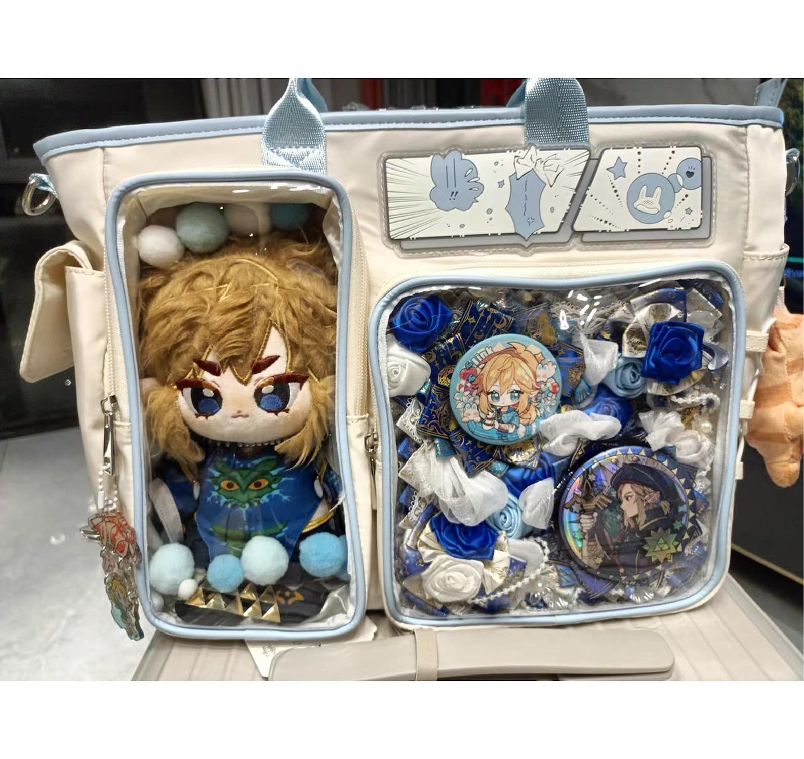 Ita Bag, Cotton Doll Badge Dual-purpose Bag, Plaid Pin Display Bag ...