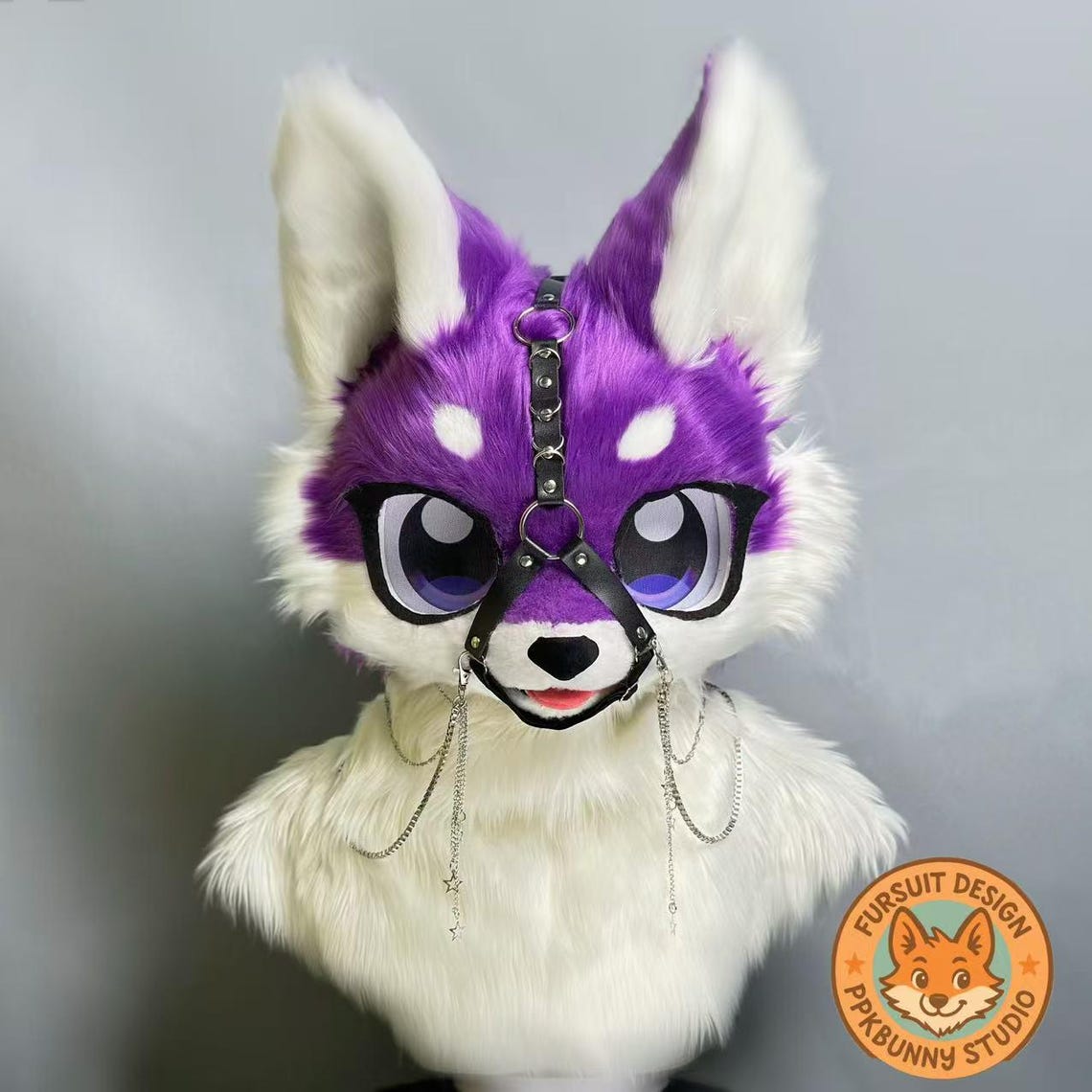 Purple Fox Fursuit Head- Head Only, Furry Cosplay, Fantasy Creatures ...