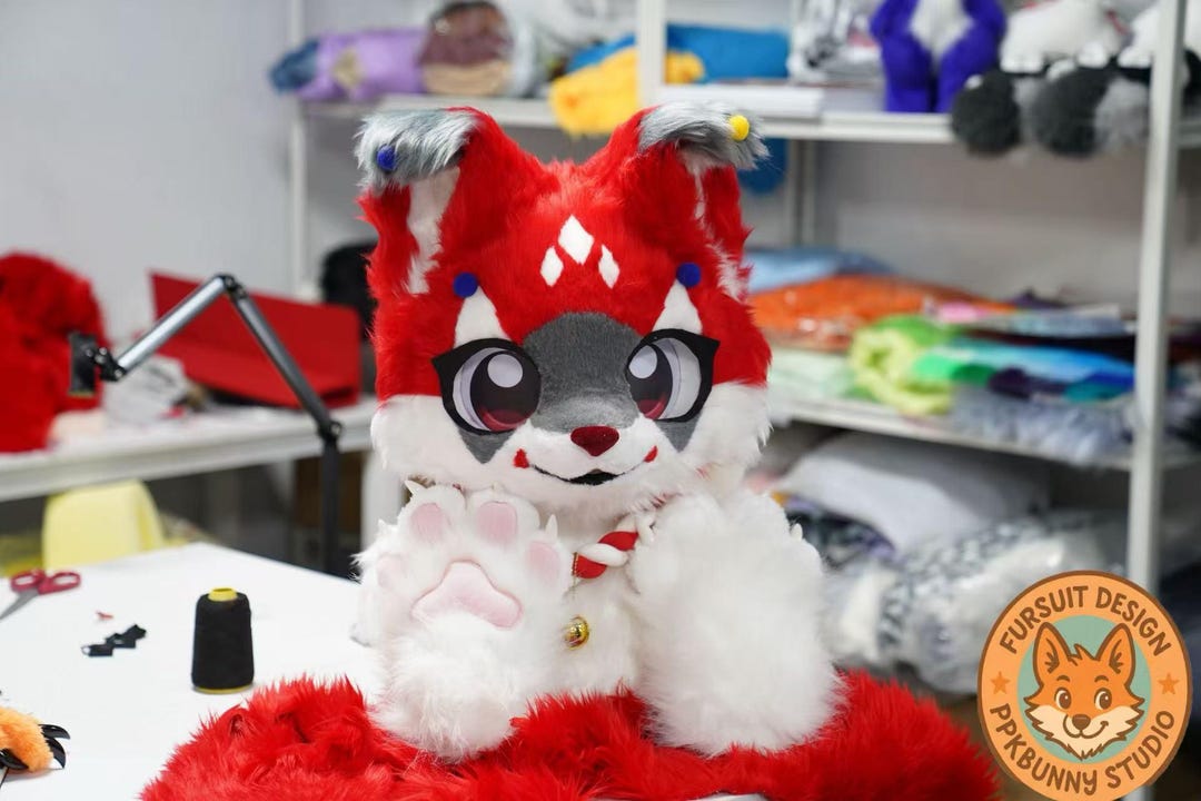 Clown Fox Fursuit Head and Claw, Furry Cosplay, Fantasy Creatures, Cute ...