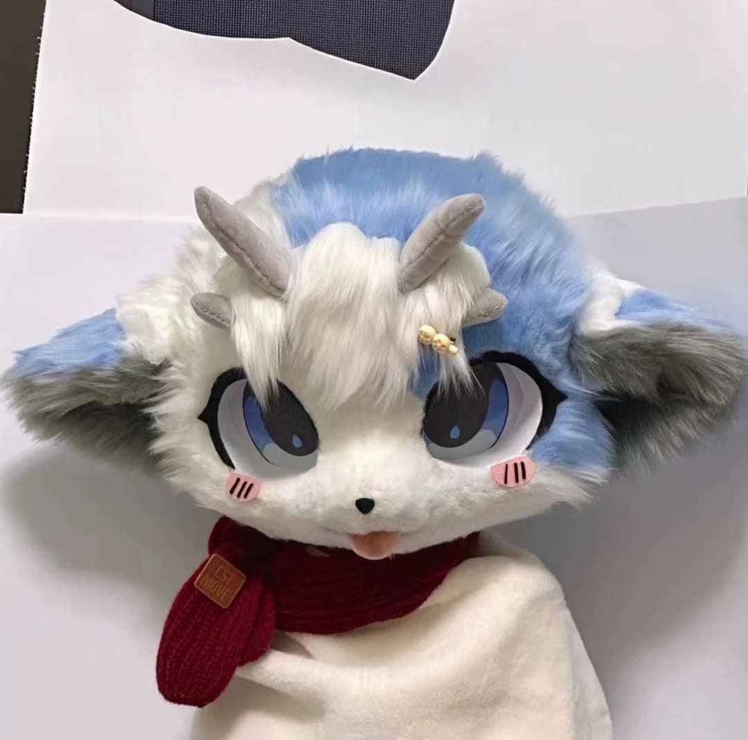 Fursuit Head Head Only, Furry Cosplay,fantasy Creatures,dargon Fursuit ...