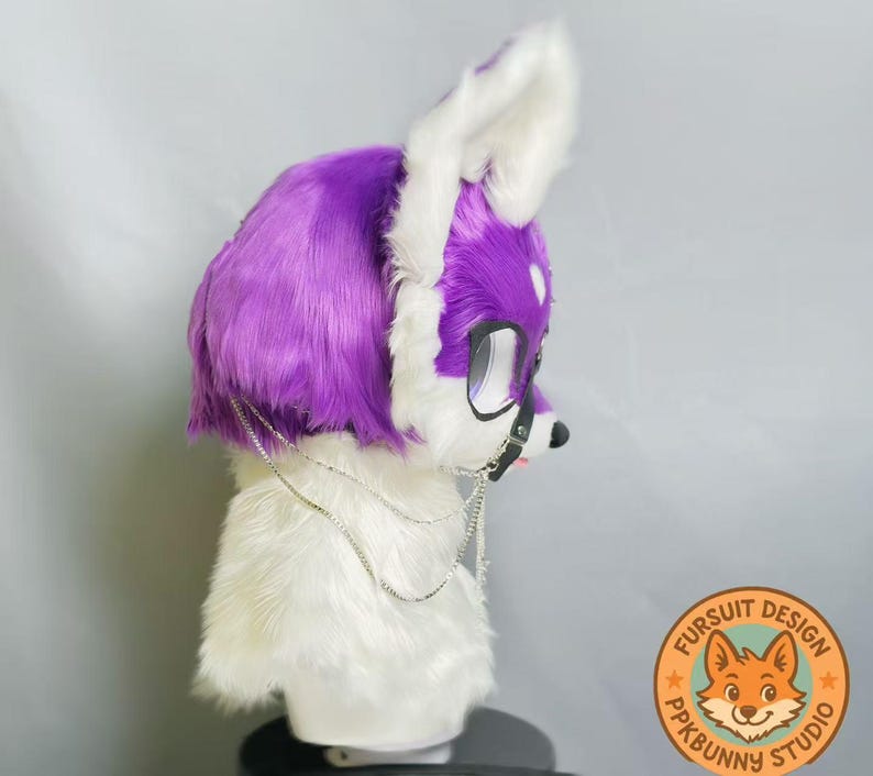 Purple Fox Fursuit Head- Head Only, Furry Cosplay, Fantasy Creatures ...