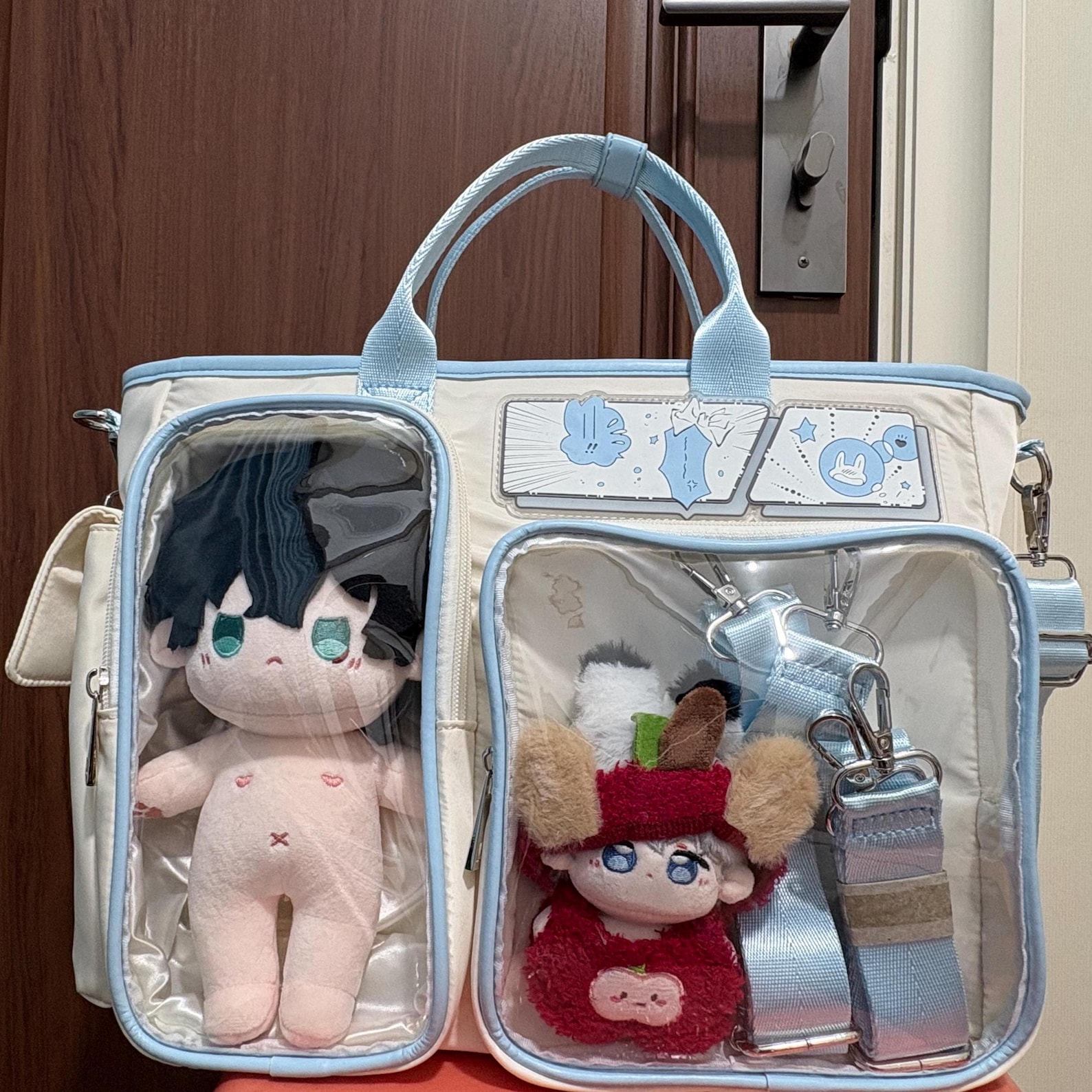 Ita Bag, Cotton Doll Badge Dual-purpose Bag, Plaid Pin Display Bag ...