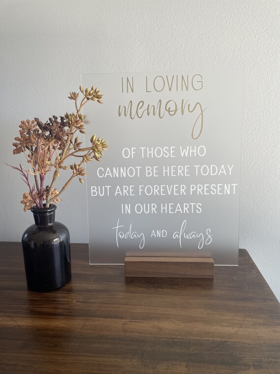 In Memory of Wedding Sign Memorial Sign Wedding Signs in - Etsy